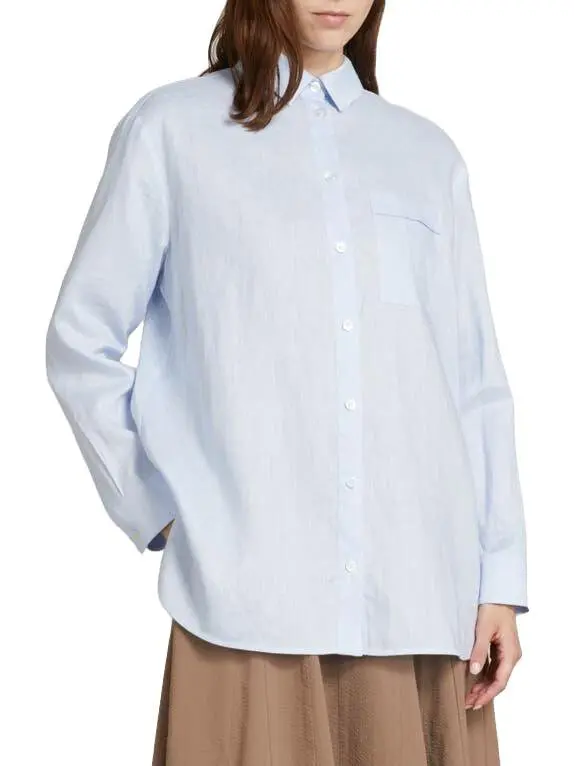 MM BY MAX MARA Filo Woven Linen Shirt - Sky Blue