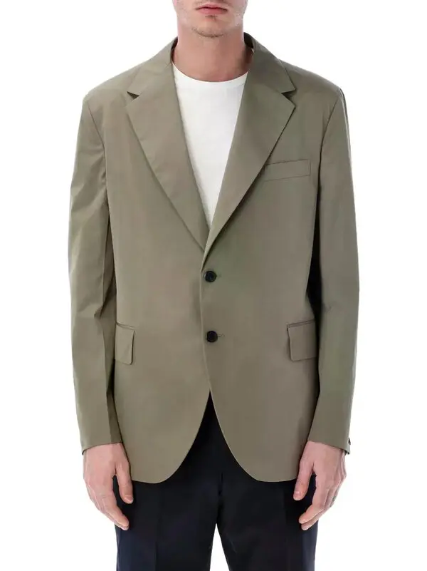 Prada Button Poplin Blazer - Green