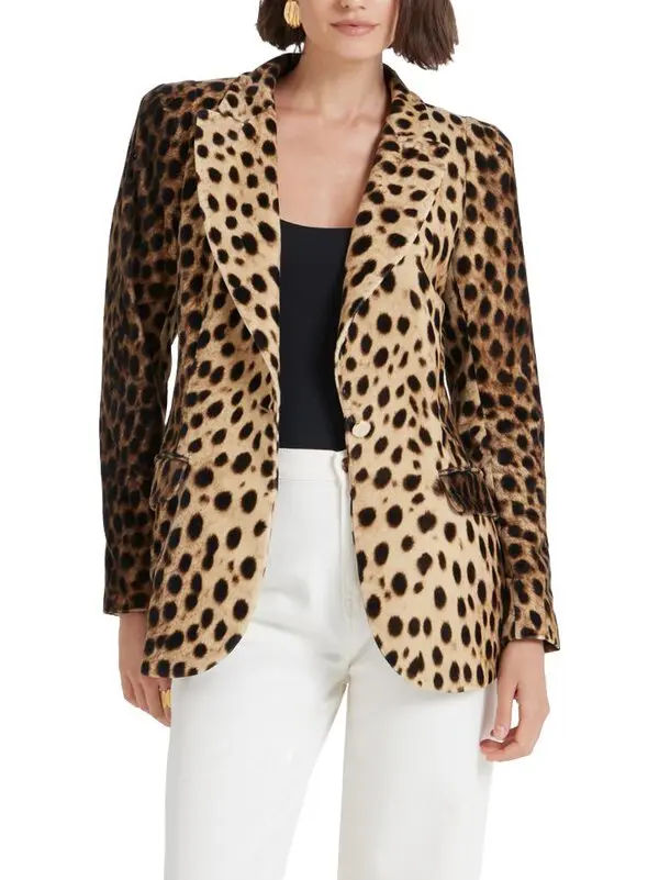 TEMPERLEY LONDON Nemera Velvet Jacket - Leopard Print