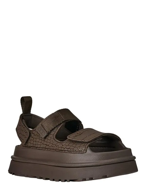 UGG Goldenglow Embossed Platform Sandal - Dense Smoke