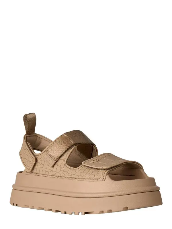 UGG Goldenglow Embossed Platform Sandal - Mustard Seed