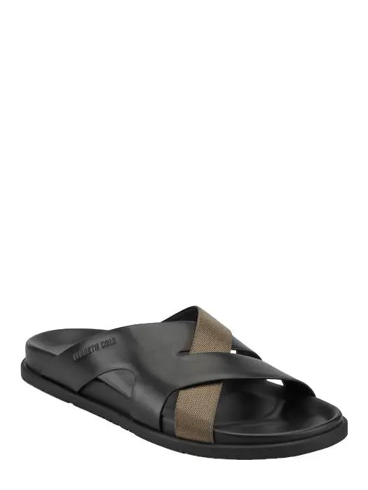 KENNETH COLE Slide Sandal - Black/olive