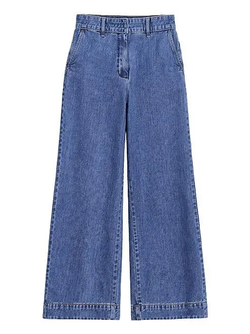 RO&ZO Tailored Wide-leg Denim-blend Jeans - Blue
