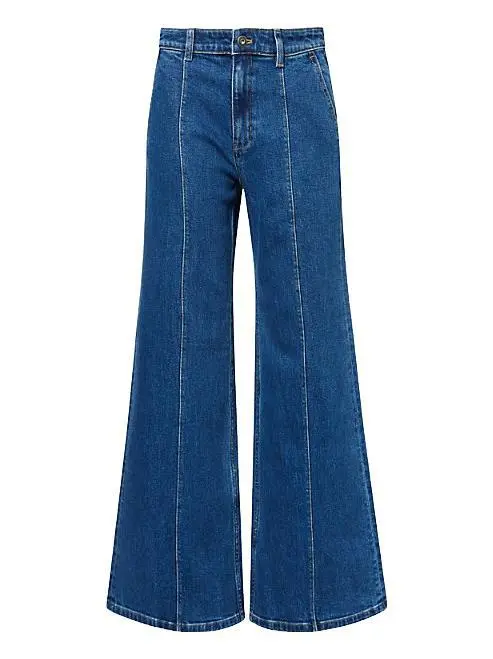 Theory Fluid Wide-leg Denim Jeans - Ocean Blue