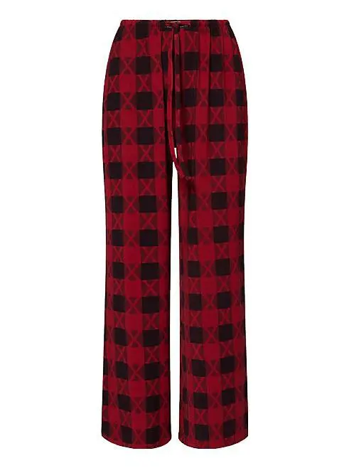 SAVAGE X FENTY Modal-jersey Pyjama Bottoms - Red Cognac Buf Plaid Prt