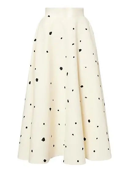 Camilla And Marc Ponza Textured-pattern Woven Midi Skirt - Eggshell