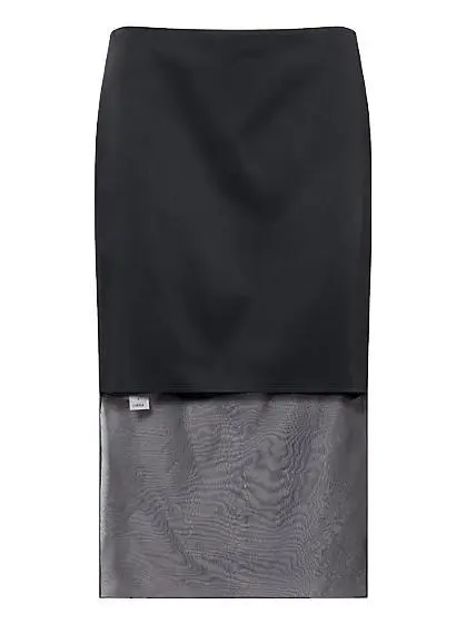 Khaite Crepe Midi Skirt - Black