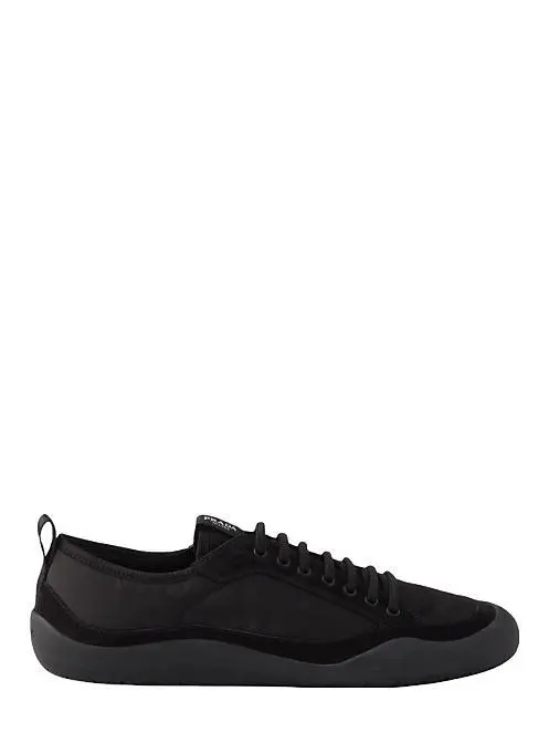 Prada Speedrock Re-nylon And Suede Trainers - Black