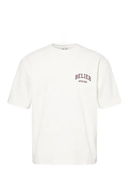 BELIER Campus Logo-print Cotton T-shirt - White