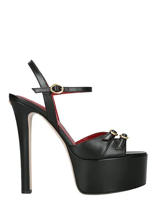 Valentino Garavani Crasher 145 Leather Platform Sandals - Black