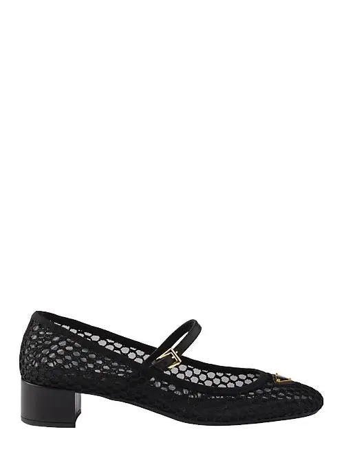Prada Brand-plaque Mesh Courts - Black