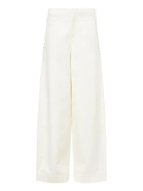 Vince Utility Wide-leg Cotton Trousers - Bone