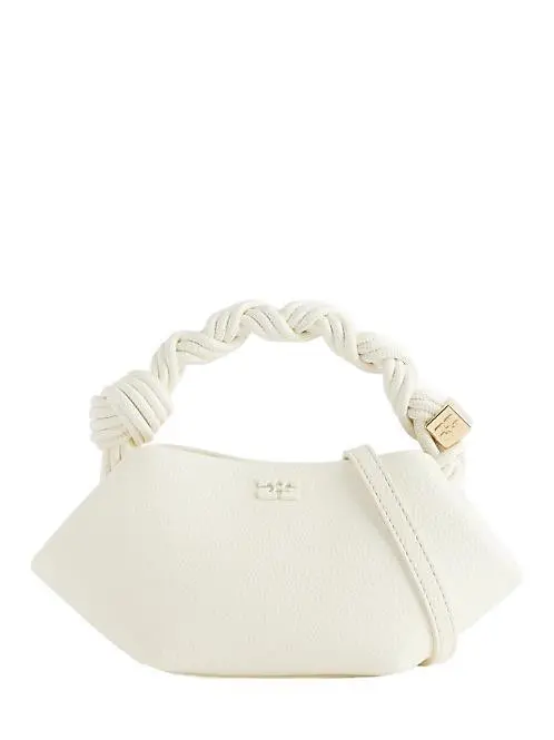 GANNI Bou Mini Grained Faux-leather Top-handle Bag - Egret