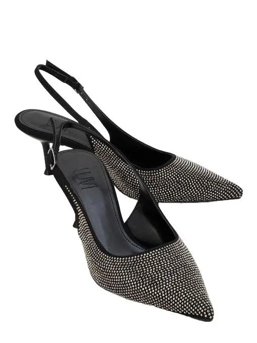 PROLOGUE SHOES Pointed Toe Slingback Pumps - Black