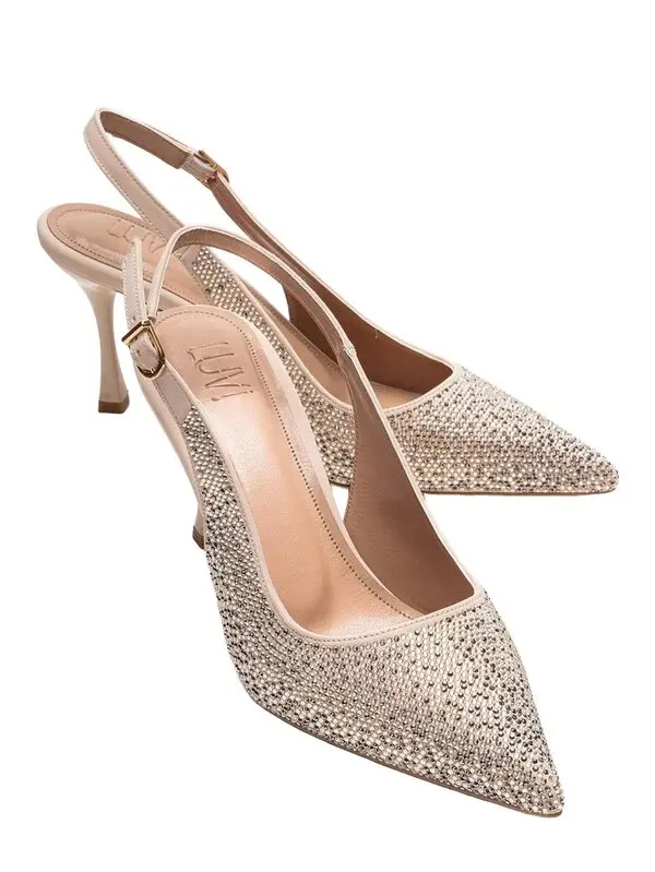 PROLOGUE SHOES Johanna Slingback Stiletto Pumps - Nude