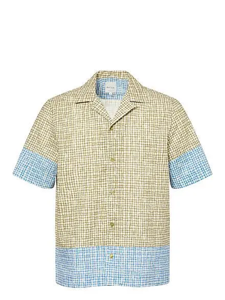 Paul Smith Colour-block Checked Cotton Shirt - Green