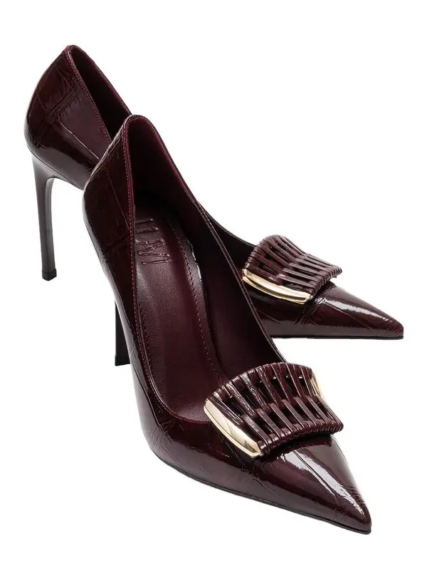 PROLOGUE SHOES Guerni Stiletto Pumps - Burgundy Print
