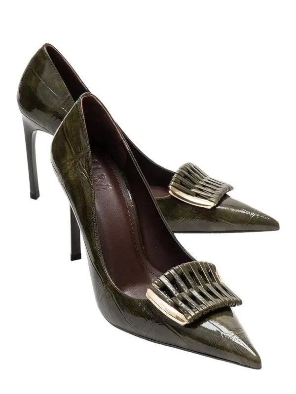 PROLOGUE SHOES Guerni Stiletto Pump - Green Print