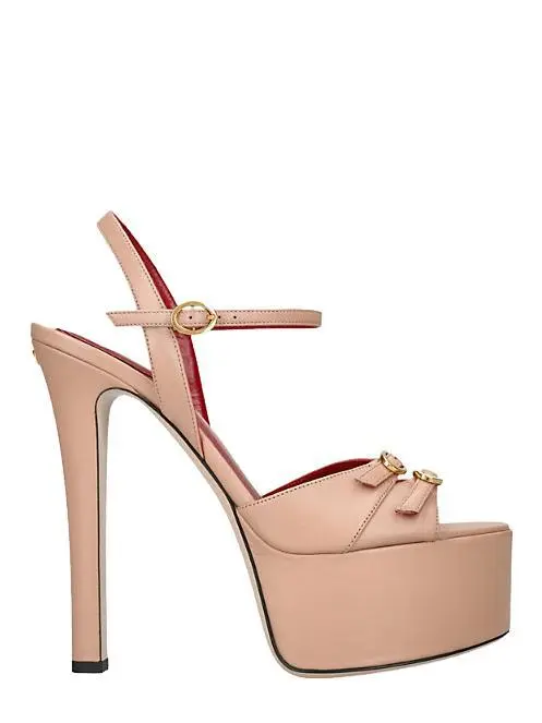 Valentino Garavani Crasher 145 Leather Platform Sandals - Blush