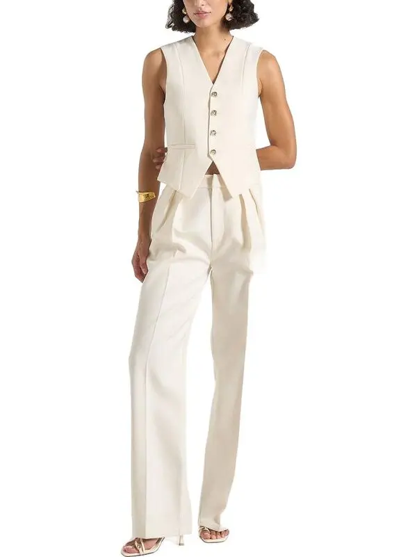 Manière De Voir Tailored Waistcoat With Cinch Waist Tie - Off White