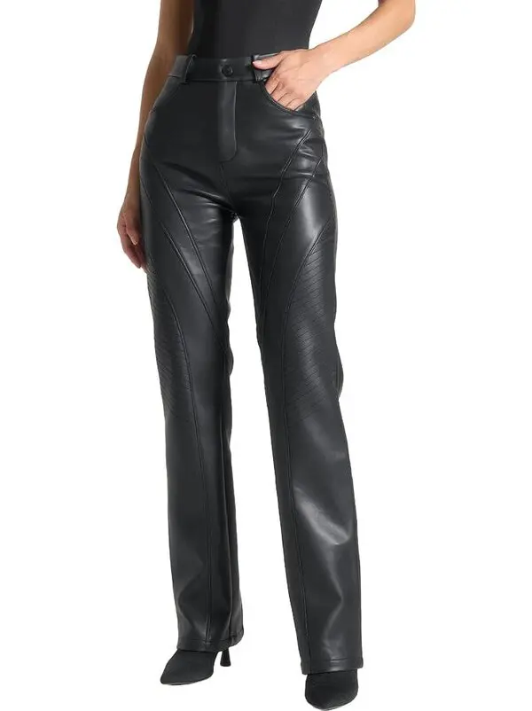 Manière De Voir Vegan Leather Biker Trousers - Black