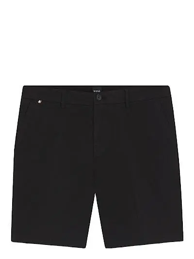 BOSS Slim-leg Stretch-cotton Shorts - Black