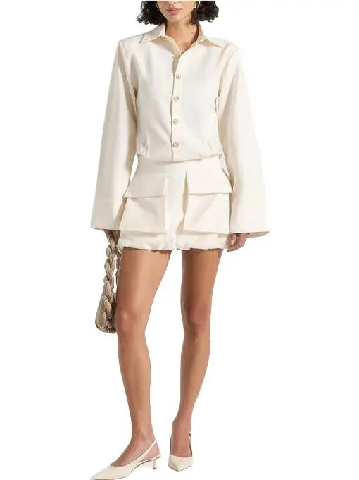 Manière De Voir Laure Cargo Shirt Mini Dress - Cream