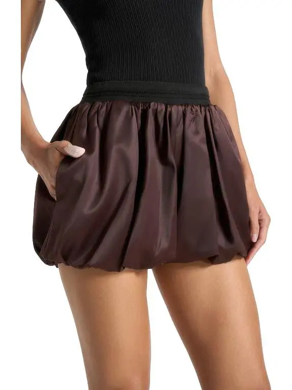 Manière De Voir Zoe Satin Balloon Shorts - Brown/black