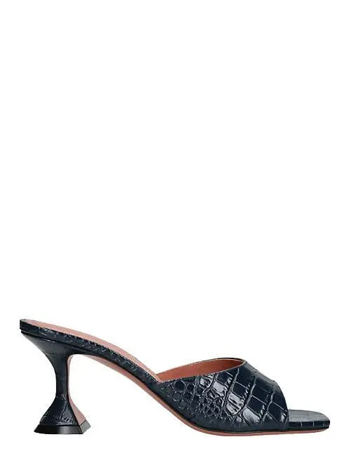 Amina Muaddi Lupita 70 Leather Heeled Mules - Navy