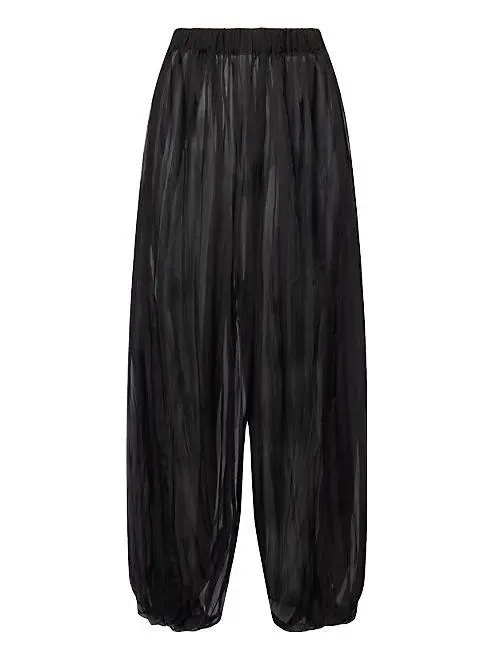 Camilla And Marc Pleated Vento Woven Trousers - Black
