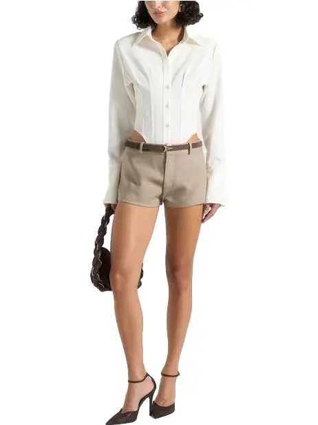 Manière De Voir Tailored Mini Shorts - Taupe