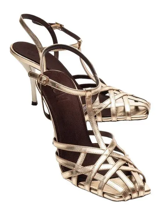 PROLOGUE SHOES Allos Stiletto Sandal - Gold