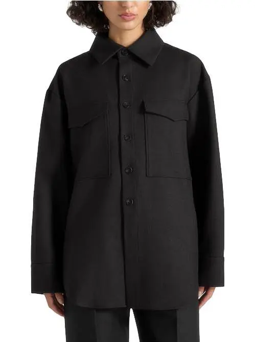 Manière De Voir Joy Tailored Oversized Shirt - Black