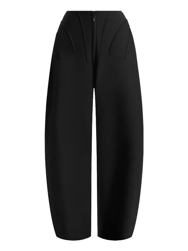 Manière De Voir Rena High Waisted Corset Sculptural Trousers - Black