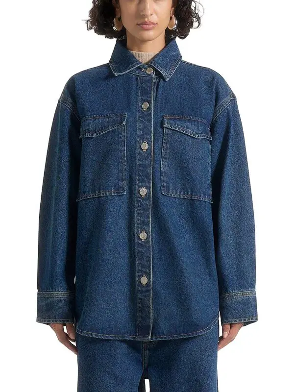 Manière De Voir Oversized Denim Shirt - Indigo