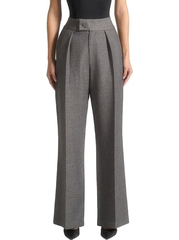 Manière De Voir High Waisted Tailored Trousers - Grey Marl