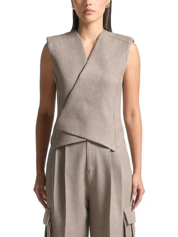Manière De Voir Laurence Tailored Wrap Waistcoat - Taupe