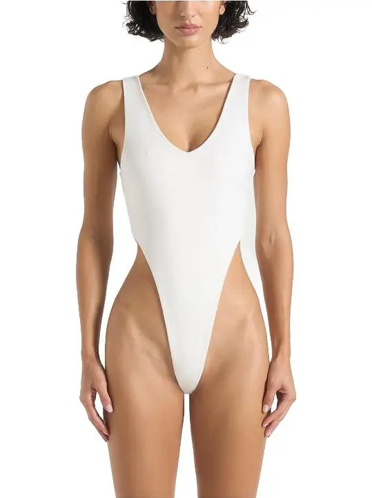 Manière De Voir Noa V-neck Bodysuit - White