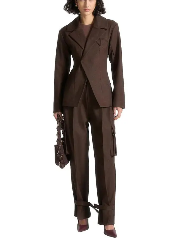 Manière De Voir Tailored Pleated Cargo Trousers - Brown
