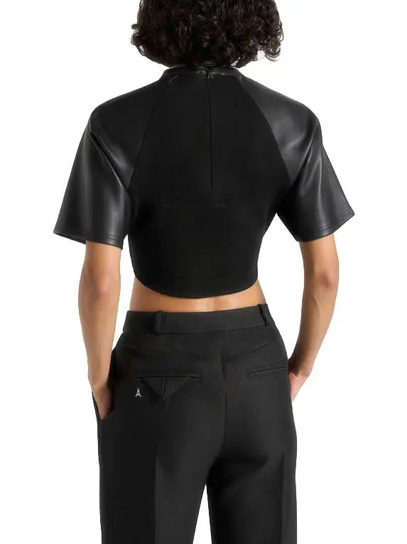 Manière De Voir Cropped Corset T-shirt - Black