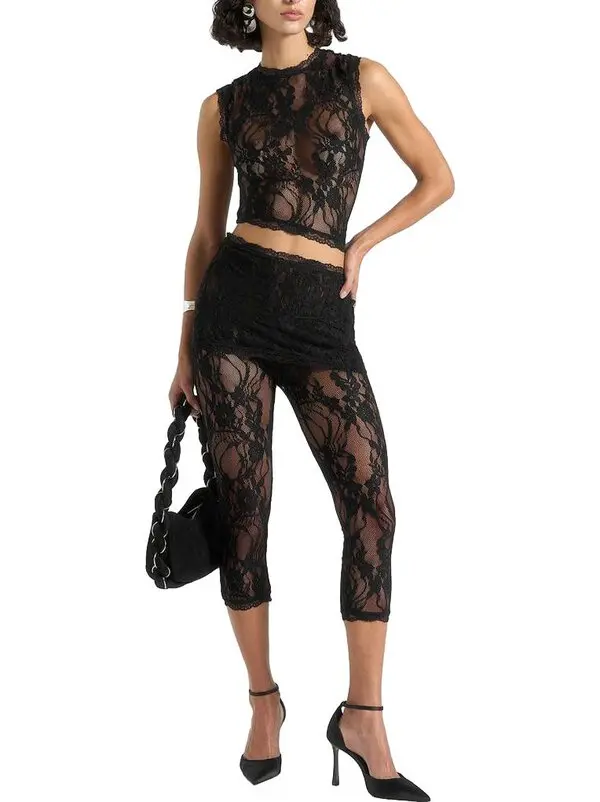 Manière De Voir Eugenie Lace Asymmetric Top - Black