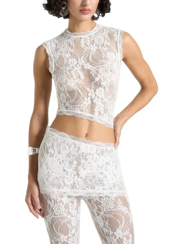 Manière De Voir Eugenie Lace Asymmetric Top - White