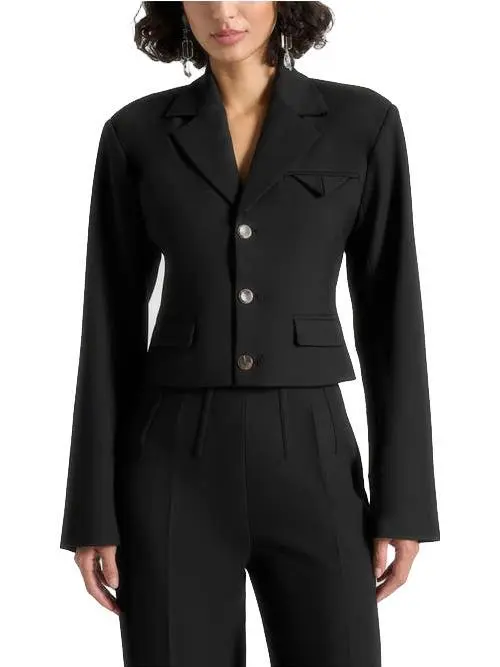 Manière De Voir Prisca Tailored Cropped Blazer - Black