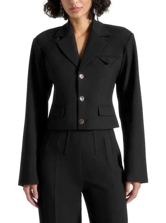 Manière De Voir Prisca Tailored Cropped Blazer - Black