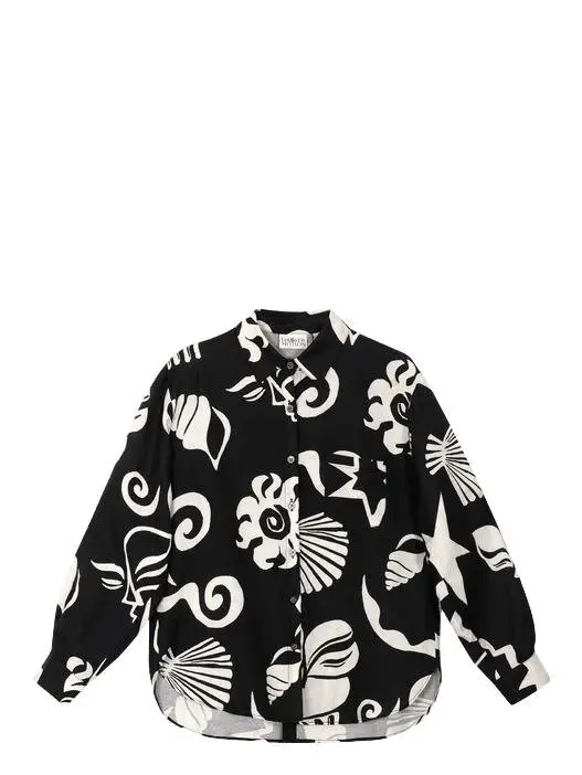 UNTITLED IN MOTION Zanaya Printed Button-up Shirt - Thalassa