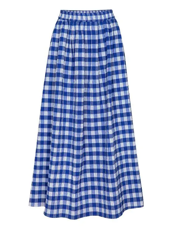 UNTITLED IN MOTION Alma Voluminous Plaid Maxi Skirt - Ios Check