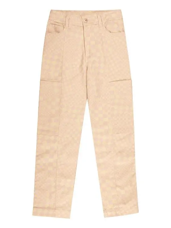 UNTITLED IN MOTION Pierot Straight-leg Checkered Trousers - Pink Check