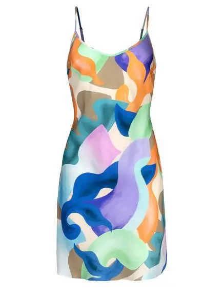 UNTITLED IN MOTION Vision Bias-cut Printed Slip Mini Dress - Forma