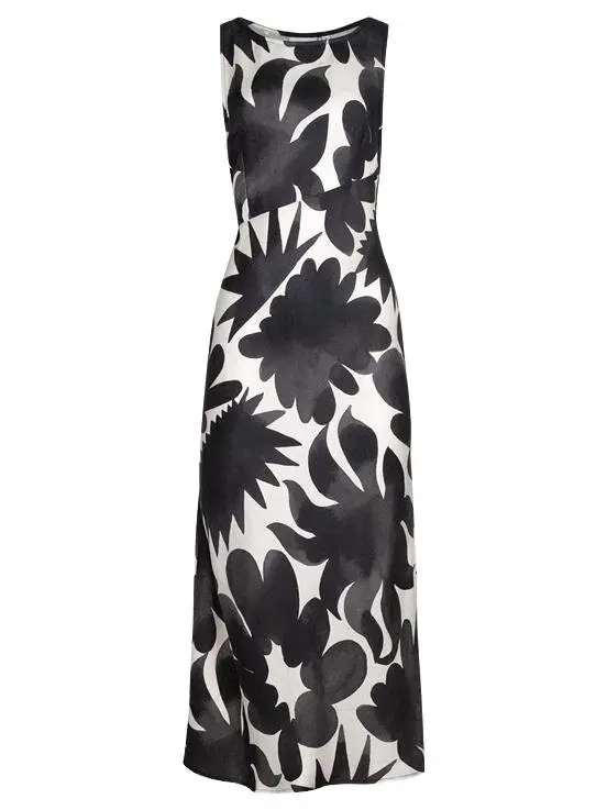 UNTITLED IN MOTION Malikoh Printed Midi Dress - Facula Black