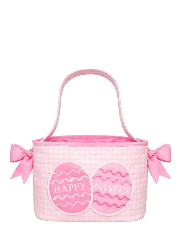 BITS & BOWS Happy Easter Egg Bow Basket - Pink